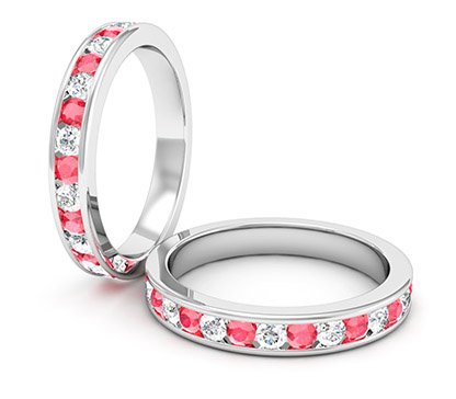 Diamond and Ruby Channel Set Ring | Waldemar Jewellers