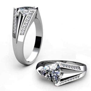 Horizontal Pear Shaped Diamond | Modern Engagement Ring