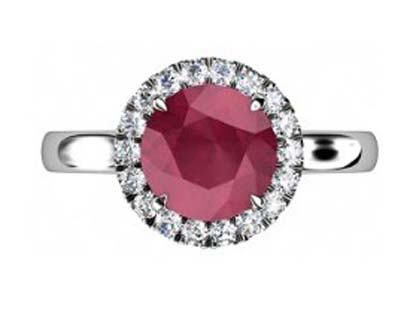 Ruby Halo Engagement Ring
