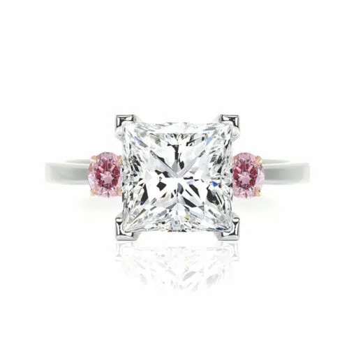 Princess Cut Three Stone Pink Diamonds | Waldemar Jeweller