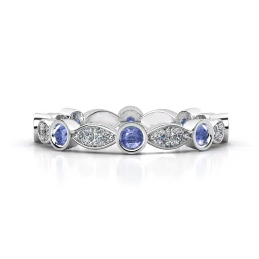 Blue Sapphire Diamond Eclipse | Wedding Band