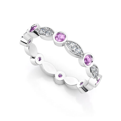 Purple Sapphire Diamond Eclipse Eternity Band | Waldemar Jewellers
