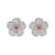 Diamond Encrusted Flower Studs | Pink Diamond Center